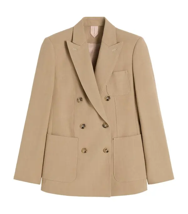 Max Mara Linen Double-breasted Blazer - Beige