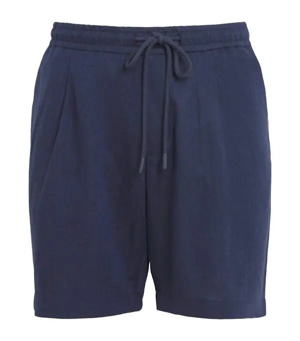 Zimmerli Linen-cotton Drawstring Shorts - Navy