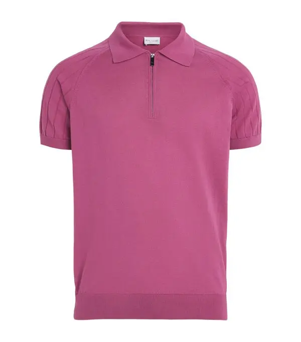 Pal Zileri Cotton Zip-up Polo Shirt - Purple