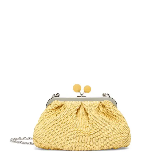 Max Mara Small Woven Pasticcino Clutch - Yellow
