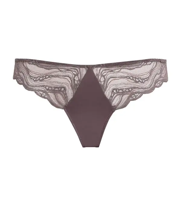 Calvin Klein Lace Sensual Stretch Thong - Brown