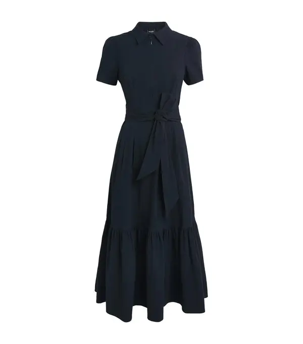 ME+EM Stretch-cotton Fitted Midi Dress - Navy