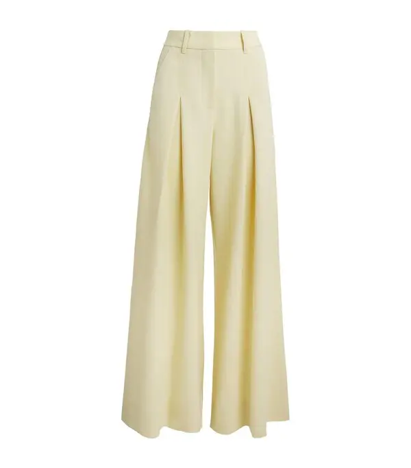 ME+EM Pleated Wide-leg Trousers - Yellow