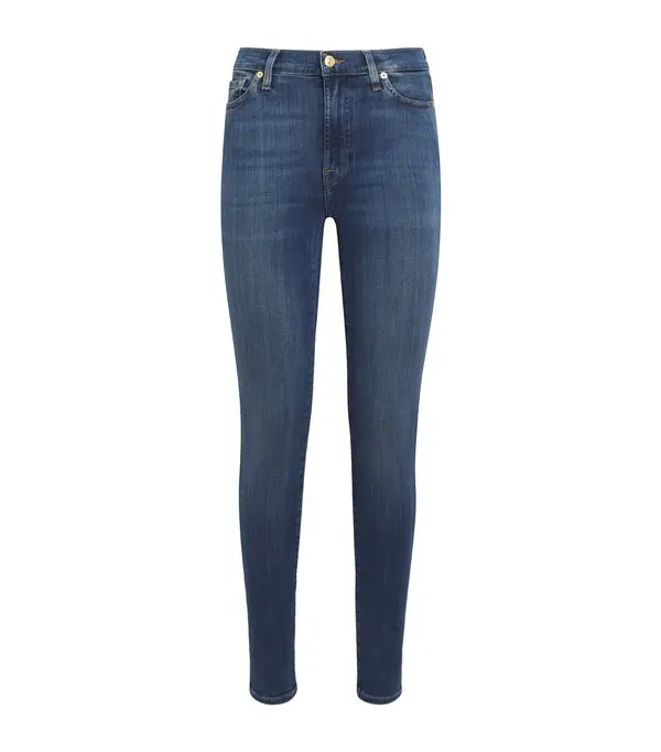 7 For All Mankind Slim Illusion Luxe High-rise Skinny Jeans - Blue