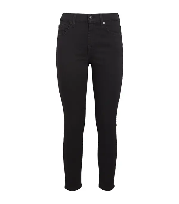 7 For All Mankind Bair Ankle Skinny Mid-rise Jeans - Black