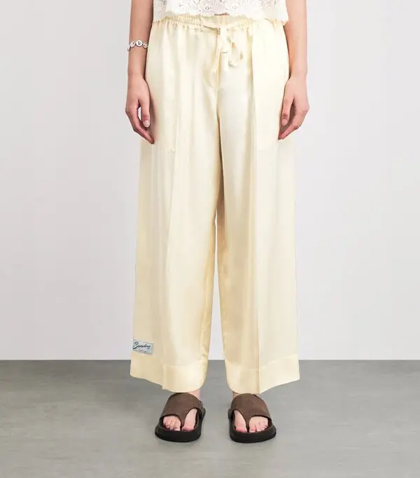 Sandro Satin Wide-leg Trousers
