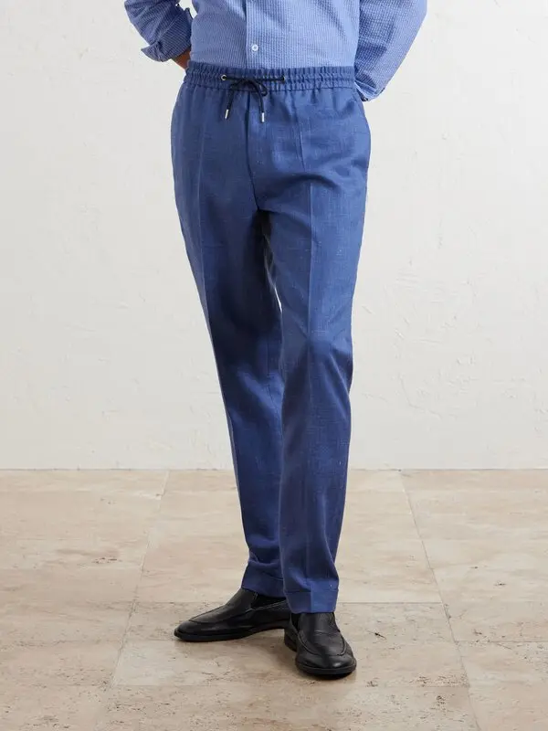 Paul Smith Straight-leg Linen Trousers - Blue