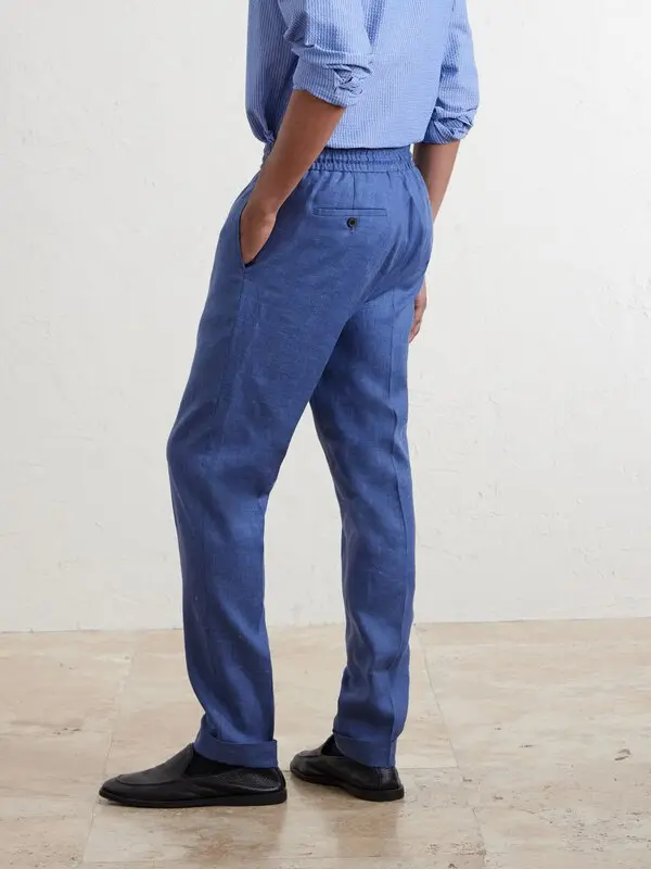 Paul Smith Straight-leg Linen Trousers - Blue