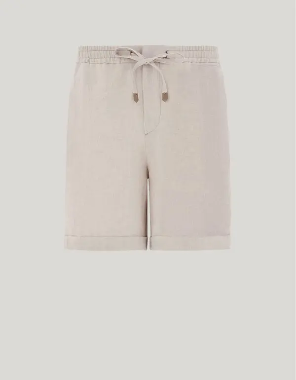 Canali Linen Bermuda Shorts - Beige