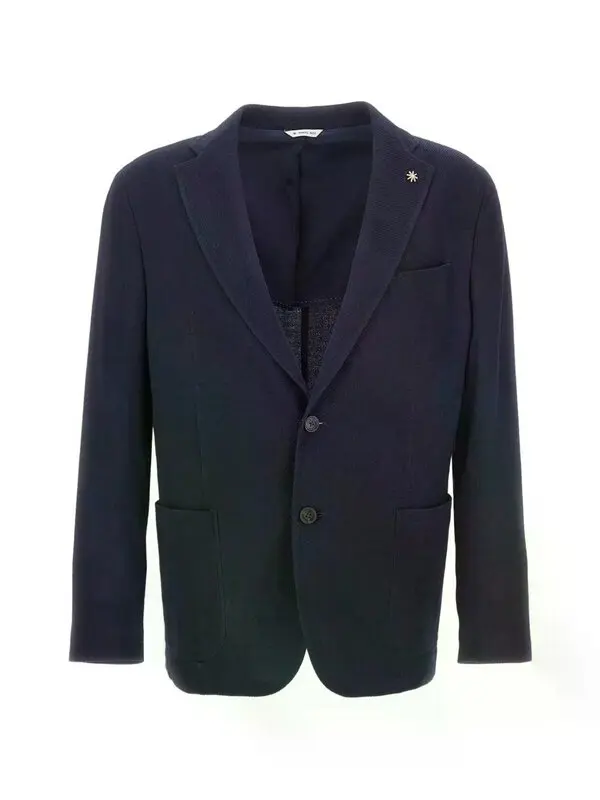 MANUEL RITZ Logo-pin Patch-pocket Blazer
