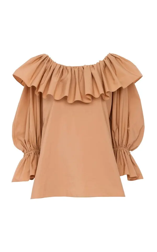 Chloé Ruffle-trimmed Top - Neutral