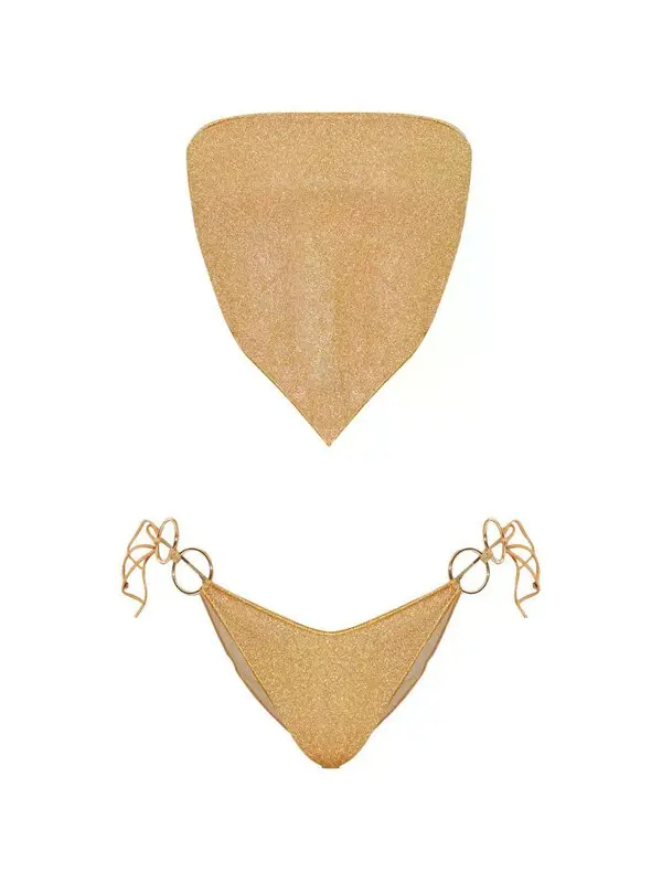 Oseree Ring-detail Bikini - Gold