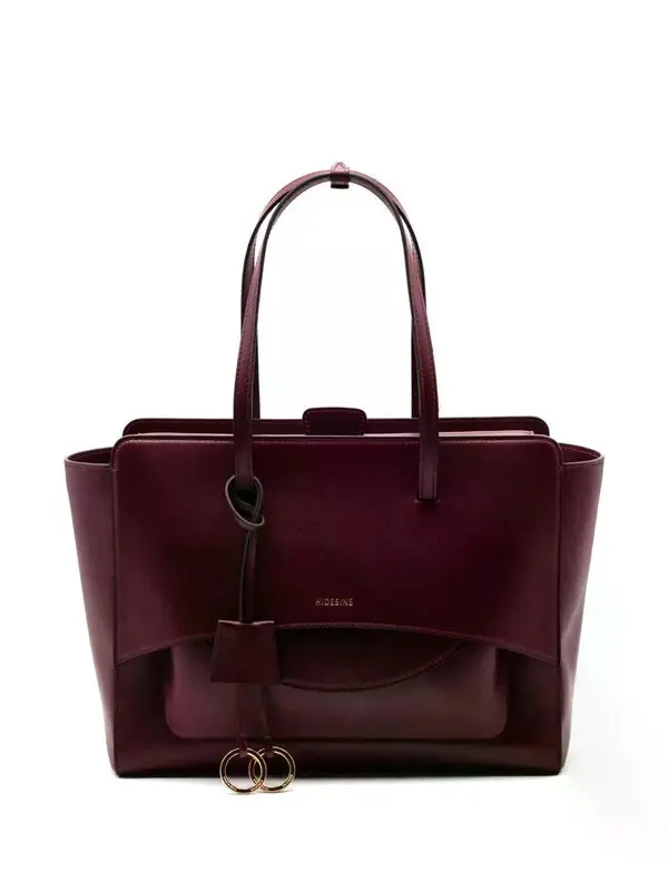 HIDESINS Leather Tote Bag - Red