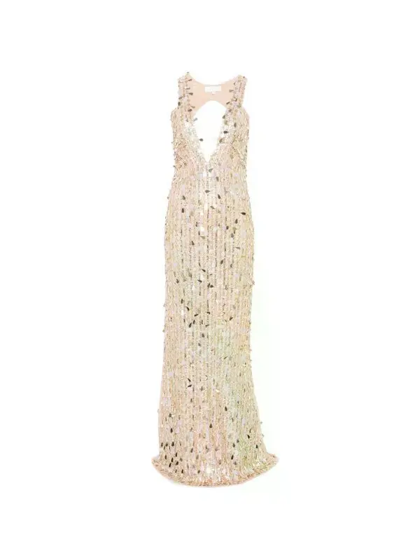 BABYLONE PARIS Sequin-embellished Maxi Dress - Neutrals