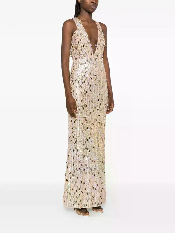 BABYLONE PARIS Sequin-embellished Maxi Dress