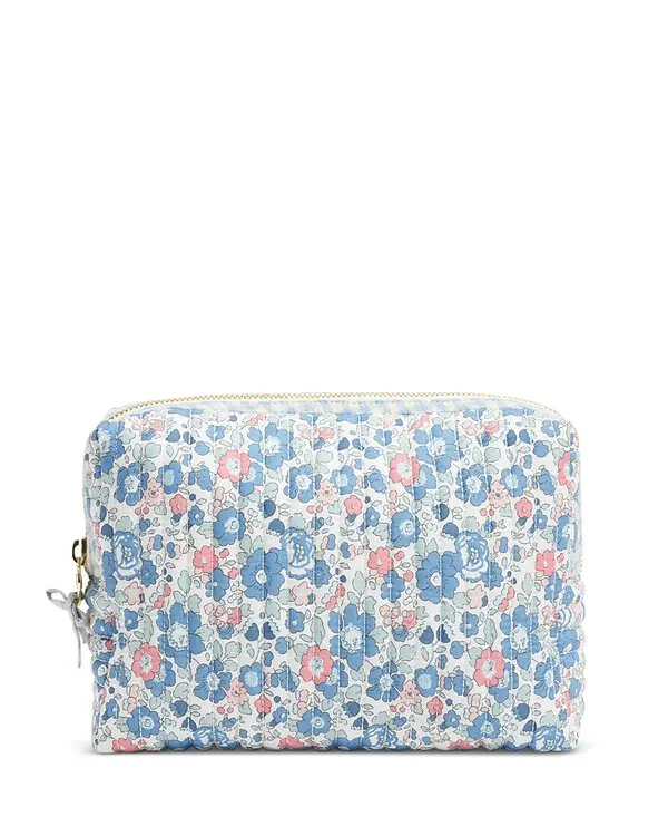 Stoney Clover Lane Printed Cotton Pouch - Blue/pink