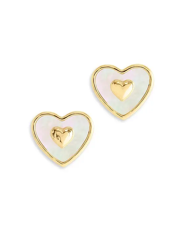 ANABEL ARAM Heart Stud Earrings - Gold
