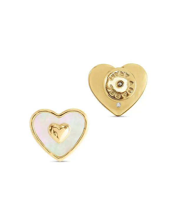 ANABEL ARAM Heart Stud Earrings