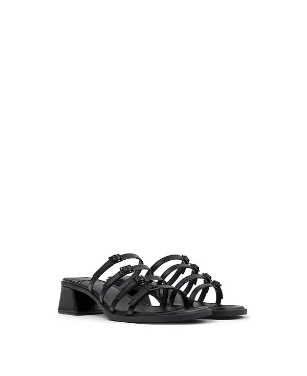 Camper Kora Leather Slide Sandal - Black