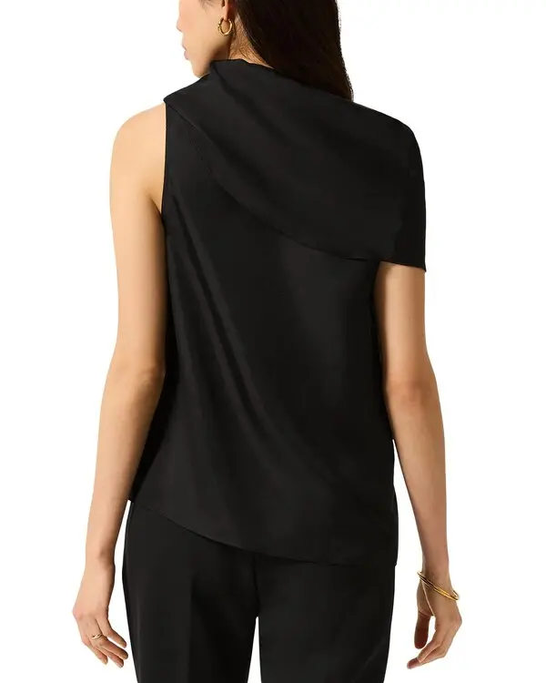 ARGENT Silk Funnel Neck Top