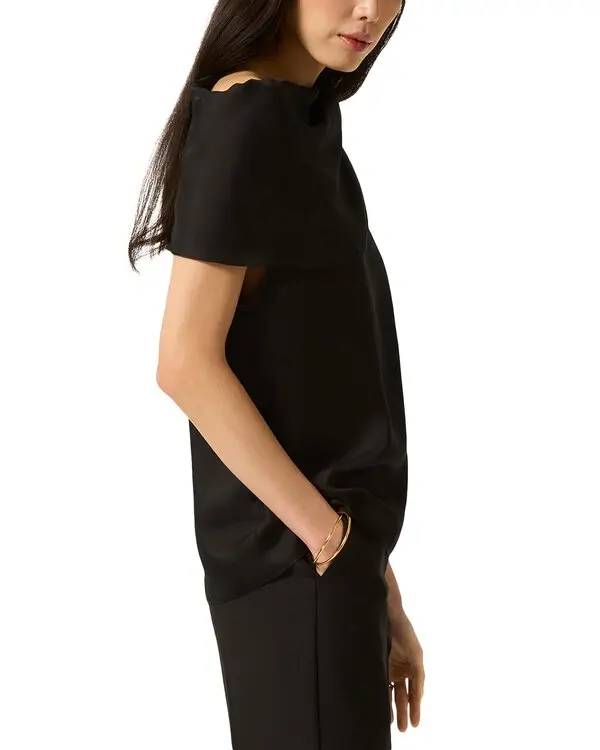 ARGENT Silk Funnel Neck Top