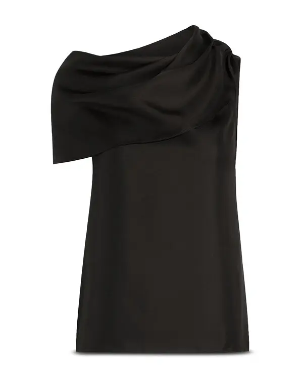 ARGENT Silk Funnel Neck Top
