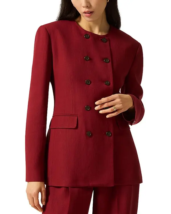 ARGENT Double Breasted Blazer - Maroon