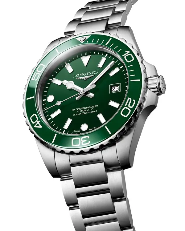 LONGINES Hydroconquest 42mm Watch - Silver/green