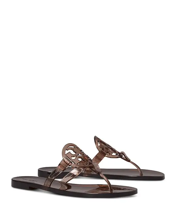 Tory Burch Miller Jelly Thong Sandals - Soft Brown