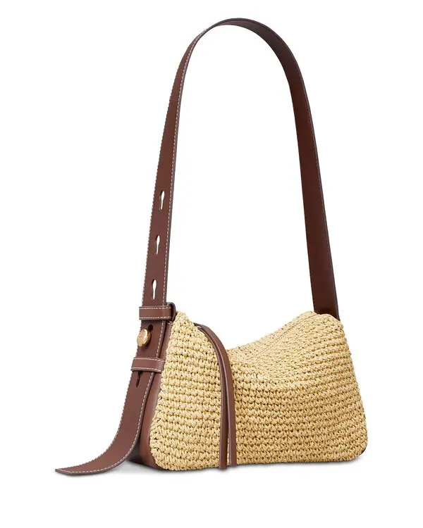 Tory Burch Romy Small Straw Shoulder Bag - Natural