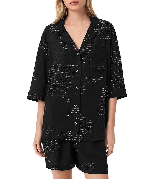 ALLSAINTS Clem Pajama Set - Script Black