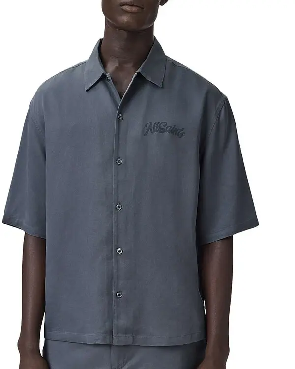 ALLSAINTS Circe Short Sleeve Shirt - Moonstone Blue