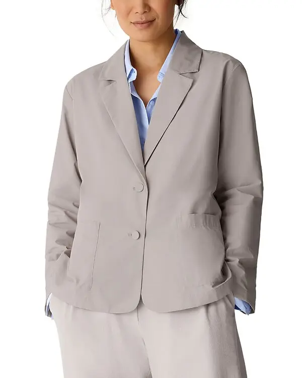 Eileen Fisher Light Cotton Nylon Easy Blazer - Dove