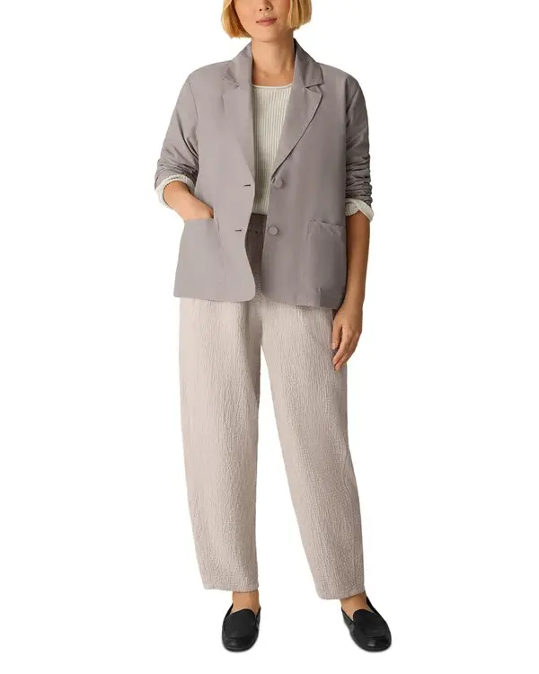 Eileen Fisher Light Cotton Nylon Easy Blazer - Dove