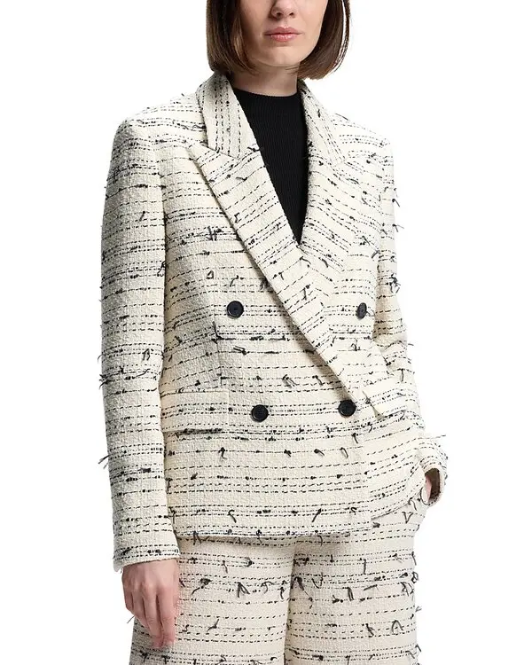 BOSS Jalet Tailored Blazer - Soft Cream Slub Tweed