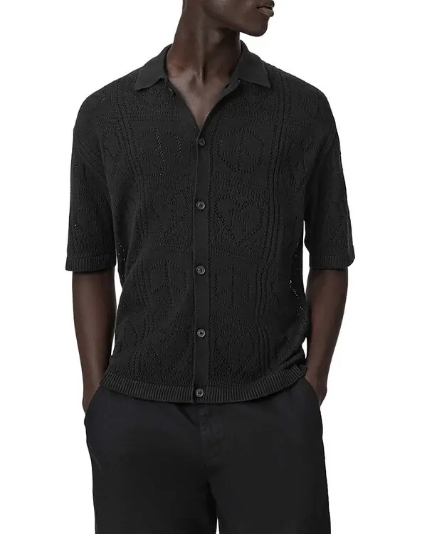 ALLSAINTS Heart Peace Cardigan Shirt - Black