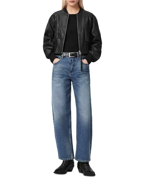 ALLSAINTS Suri Leather Bomber Jacket - Black