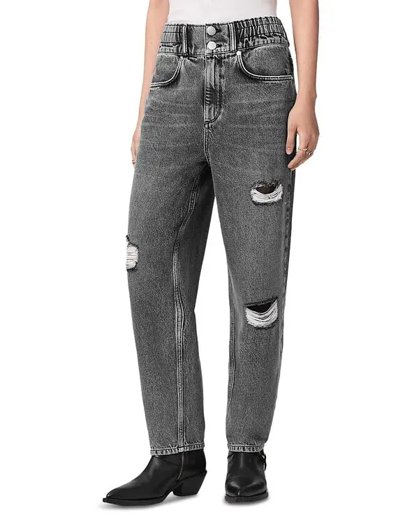ALLSAINTS Daisy High-rise Tapered Jeans - Washed Grey