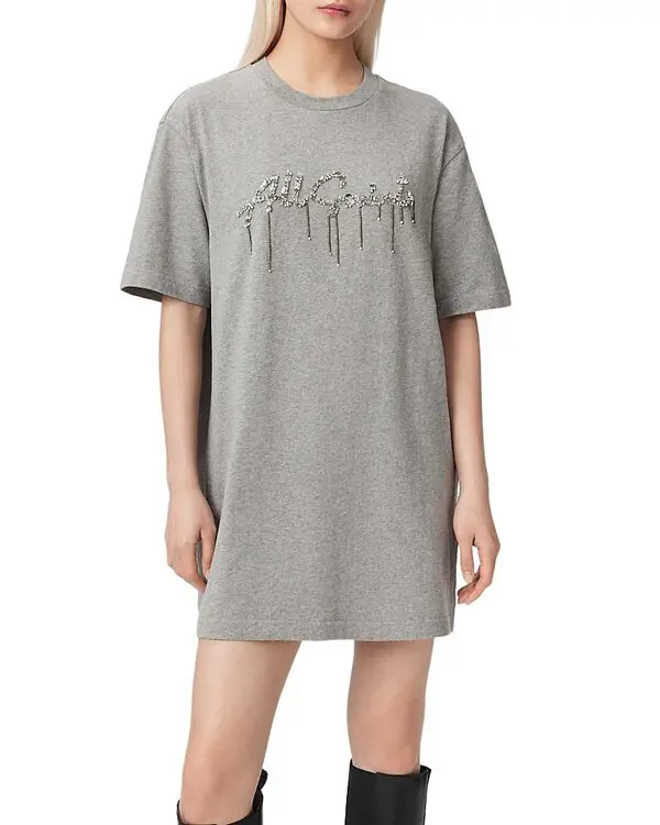 ALLSAINTS Chains Tee Dress - Grey Melange