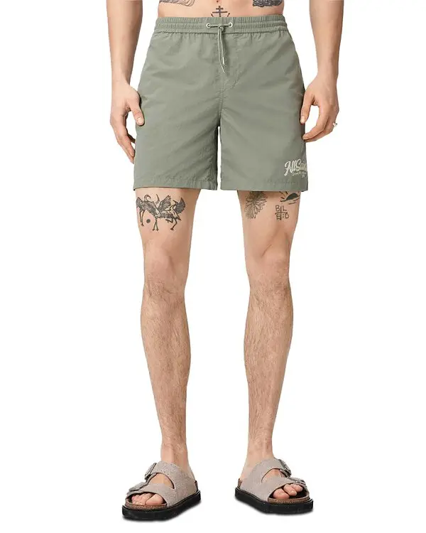 ALLSAINTS Odyssey Slim Fit 6.7" Swim Shorts - Spring Green