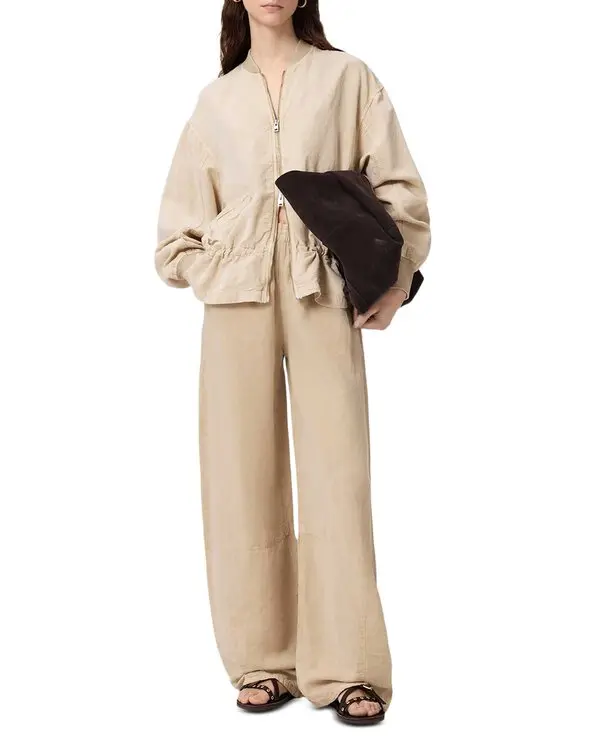 ALLSAINTS Jett Pull On Wide Leg Pants - Sand Brown