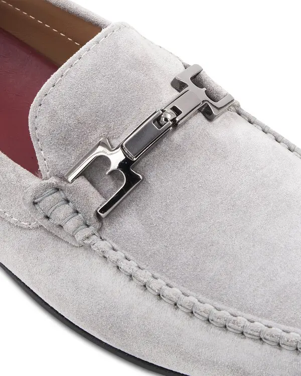 Bruno Magli Taso Suede Loafers - Light Grey