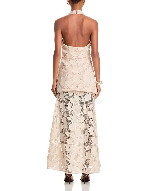 AMUR Calypso Cowl Neck Lace Dress