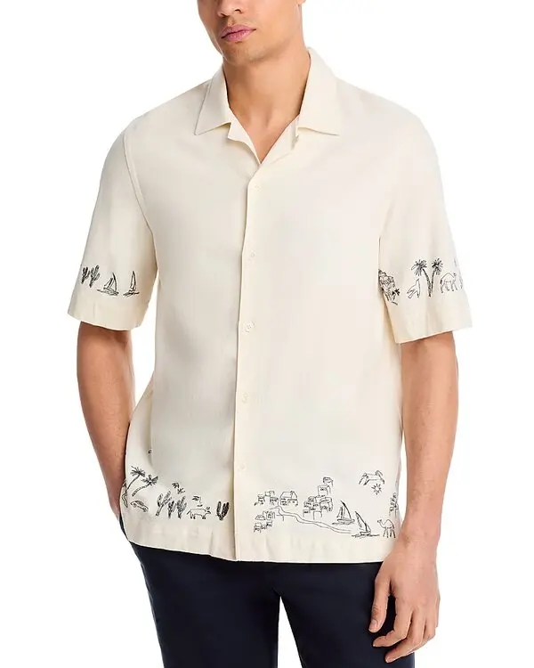 Paul Smith Embroidered Short Sleeve Shirt - Ivory