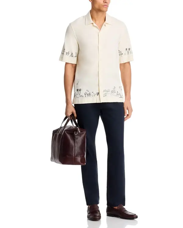 Paul Smith Embroidered Short Sleeve Shirt - Ivory