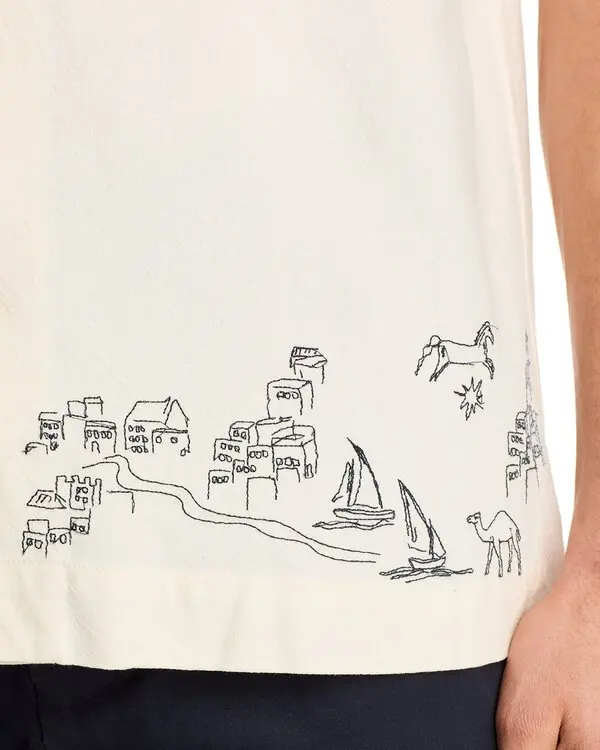 Paul Smith Embroidered Short Sleeve Shirt - Ivory