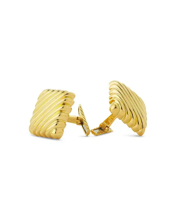 David Webb 18k Yellow Fluted Cufflinks - Gold