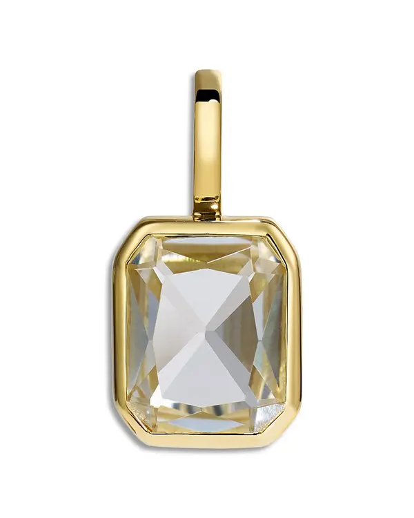 BY PARIAH 14k Yellow White Topaz Octagon Pendant - Gold