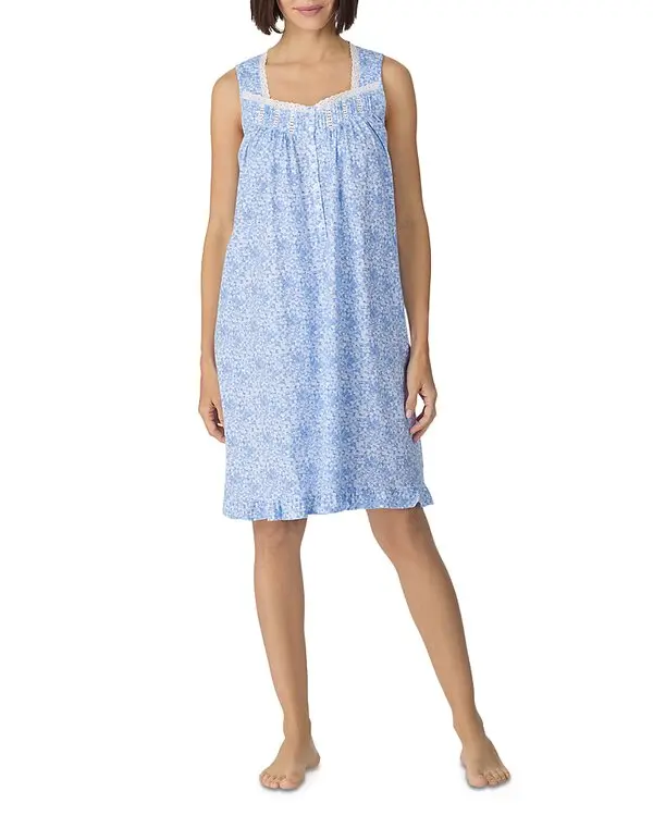 Eileen West Short Nightgown - Blue Print
