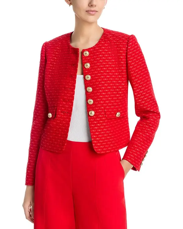 Elie Tahari Marlena Jacket - Poppy Glow Tweed